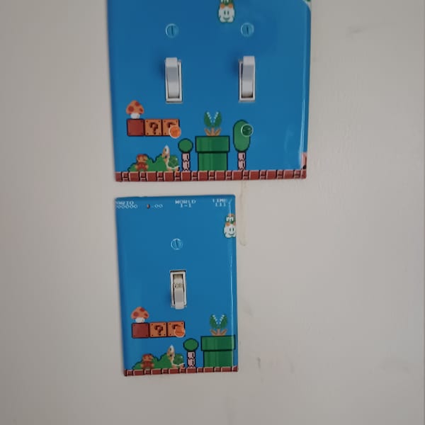 Classic Super Mario Bros. Themed Light Switch Cover, Outlet Cover - You ...