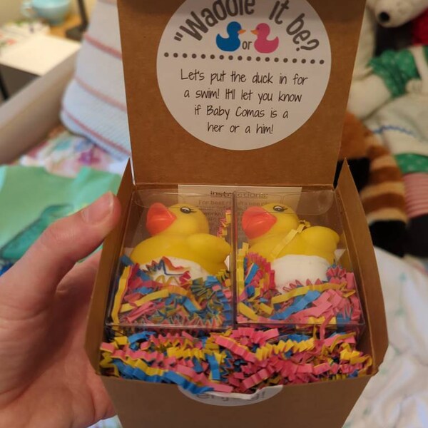 Set of 2 Waddle It Be? Rubber Duck Gender Reveal Fizz by Mail ...