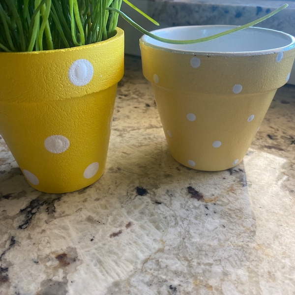 Polka Dot Flower Pot | Polka Dot Planter | Painted Flower Pot | Fun ...