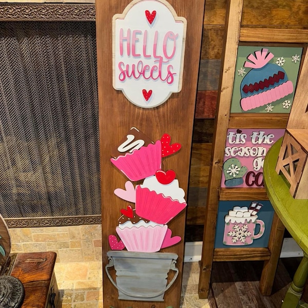 4ft Porch Leaner Hello Spring Bunny Flower Sign Door Porch Easter ...