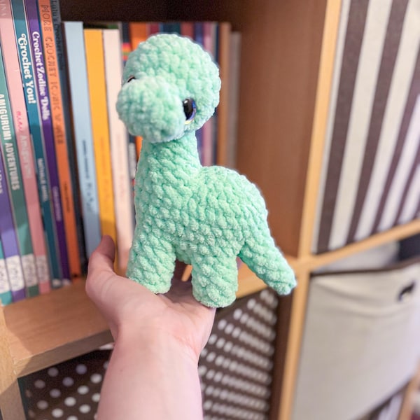 Mini Brontosaurus Crochet Pattern – Low Sew Dinosaur Amigurumi PDF by ...
