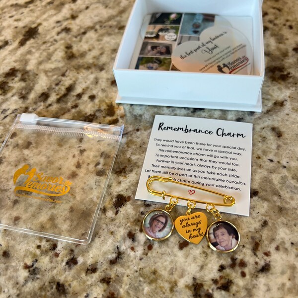Memory Charm- Memory Pin for Groom- Memory Charm for Wedding ...