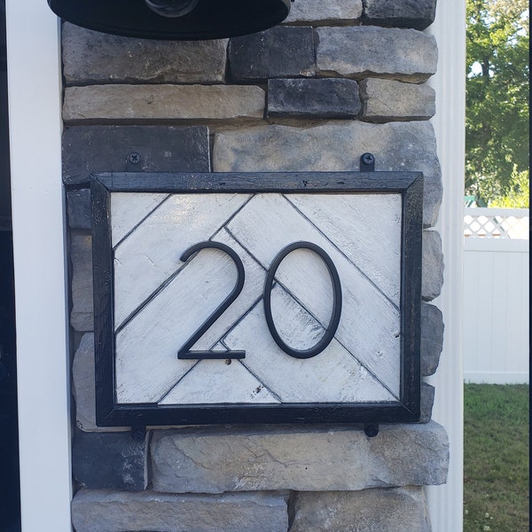 House Number Sign Painted | Farmhouse Address Sign | Distressed House ...