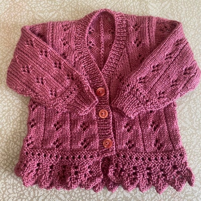 Girls Cardigan Knitting Pattern, PDF, Size 22 to 30 Inch Chest, 4 Ply ...