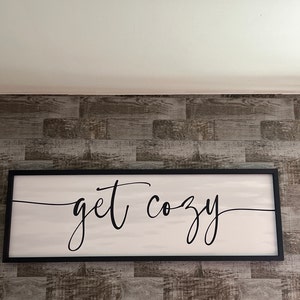 Get Cozy Sign Bedroom Wood Signs Master Bedroom Wall Decor Guest ...