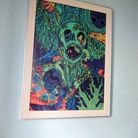 Limited Edition Neon Pink Satanic Risograph Print Occult Riso Halloween ...