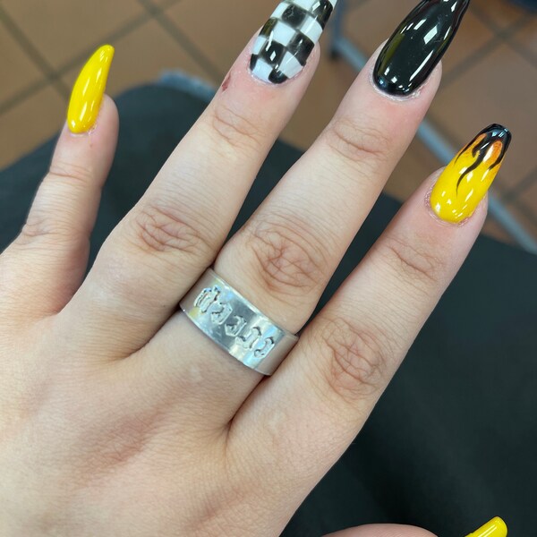 Creep Ring, Horror, Gothic, Halloween, Goth Jewelry, Aluminum Cuff Ring ...