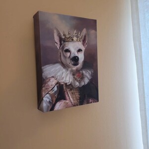 Queen Pet Portrait Royalty Canvas, Custom Pet Portrait From Photo to ...