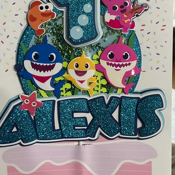 Baby Shark Cake Topper, Baby Shark Birthday, Cupcake Topper, Ping Fong ...