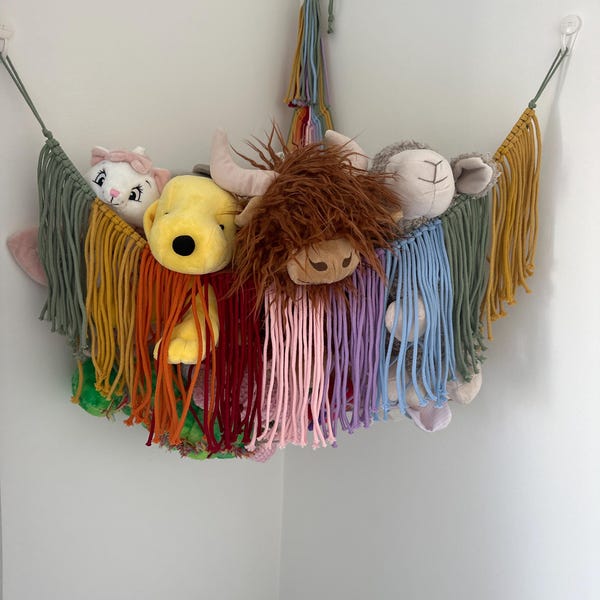 Fringe Corner Toy Hammock, Stuff Animal Hammock, Hang Toy Storage, Kid ...