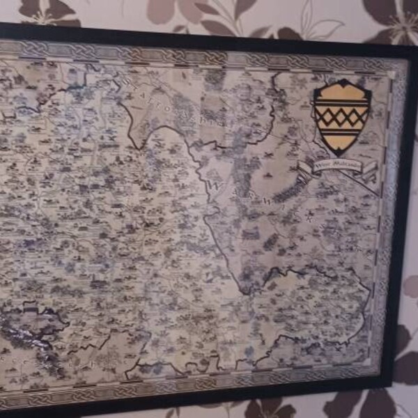 Scotland Canvas Fantasy Map, Scotland Map, Hand Drawn, Scottish Gifts ...