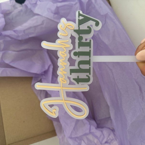 Personalised Double Layer Topper 'name is >age