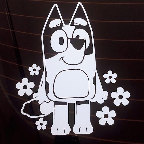 Blue Dog Decal, Kids Dog Cartoon Sticker, Lunch Box Sticker, Water ...