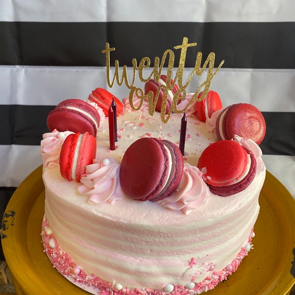 Twenty One Cake Topper / 21 Cake Topper / 21st Birthday Decorations ...