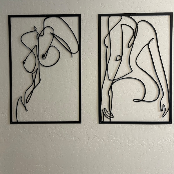 Naked Woman Body Wall Art Set Of 2 Metal Bathroom Wall Decor