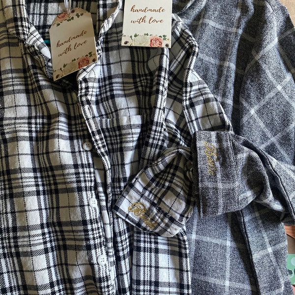 Personalized Flannel Bridesmaid Sleepshirt: Button-down Getting Ready ...