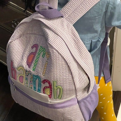 Monogram Applique School Backpack Personalized Bookbag - Etsy