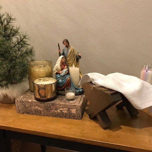 Wooden Manger - Small Christmas Manger - Nativity - Christmas ...