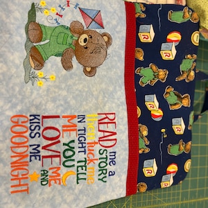 Reading Pillow Embroidery Design Read Me a Story Embroidery Design Tuck ...