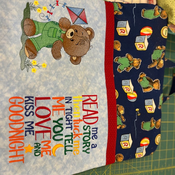 Reading Pillow Embroidery Design Read Me a Story Embroidery Design Tuck ...