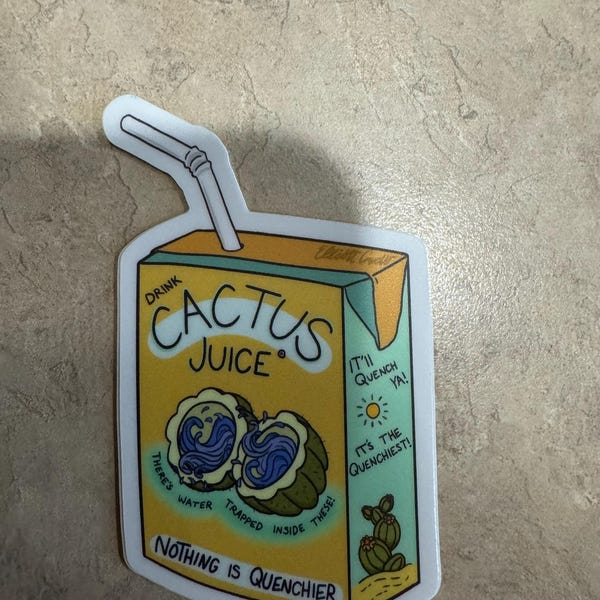 Cactus Juice Juicebox Sticker. Avatar the Last Airbender Sokka Art - Etsy