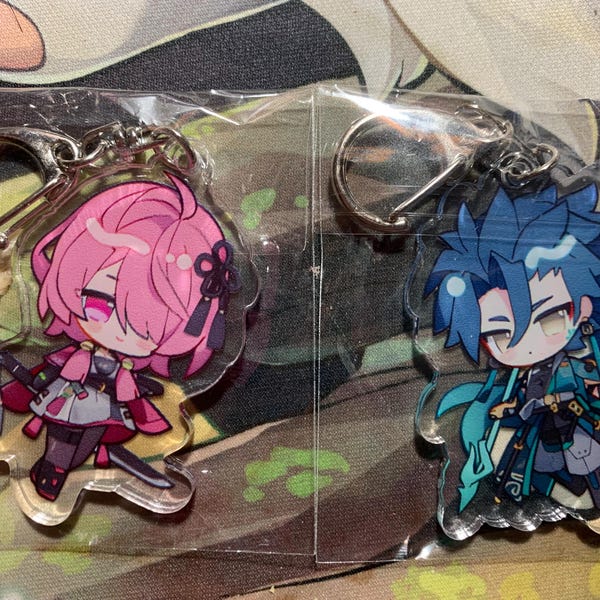 Chibi Wuwa Characters Acrylic Keychain Jiyan Rover Scar Ling Yang ...