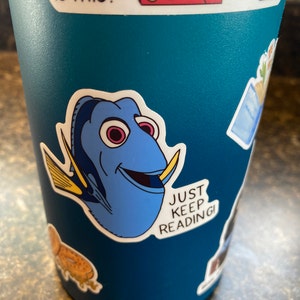 Just Keep Reading Sticker Dory Sticker, Finding Dory, Booktok, Bookworm ...