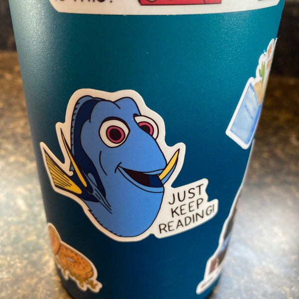 Just Keep Reading Sticker - Dory Sticker, Finding Dory, Booktok ...