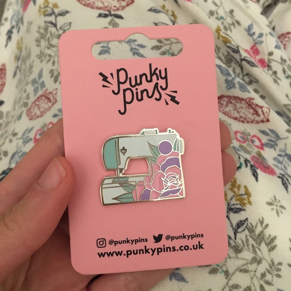 Sewing Machine Pin Badge // Stitching, Sewing Enamel Pin, Tattoo Pin ...
