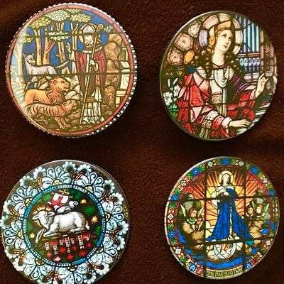 Stained Glass Church Windows Coaster Set, Tableware, Barware, Cork ...