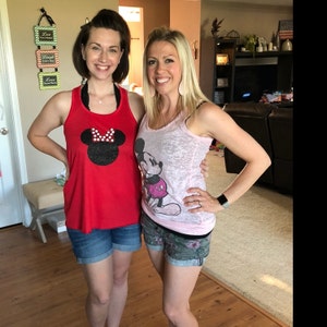 GLITTER Disney Tank Minnie Glitter Tank Minnie Flowy Tank Disney Tank ...