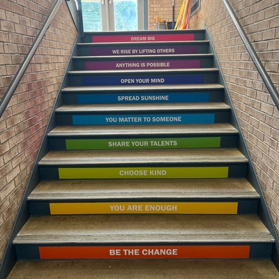 Motivational Stair Decals for School, Staircase Quotes Decals, Growth ...