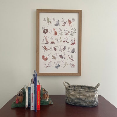 Woodland Alphabet Poster, Woodland Alphabet Print, Woodland Nursery ...