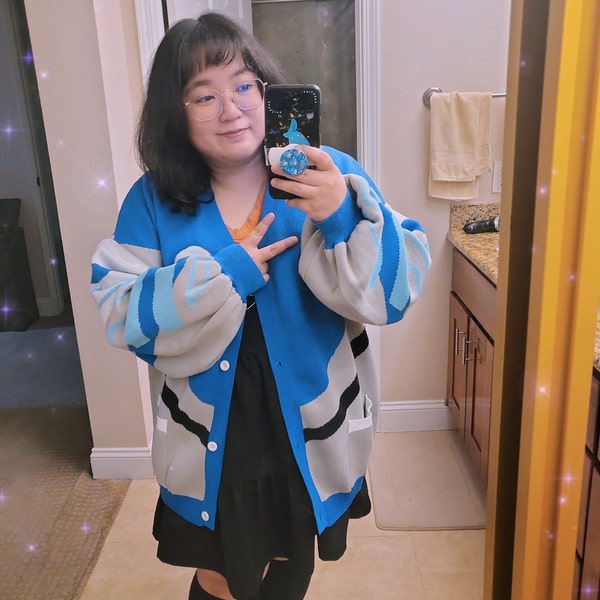 Unisex Oversized Flower Cardigan - Etsy
