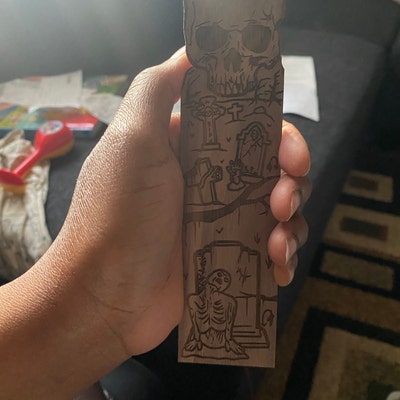 Horror Book Mark Skull Graveyard Zombie Wooden Bookmark Book Lover ...