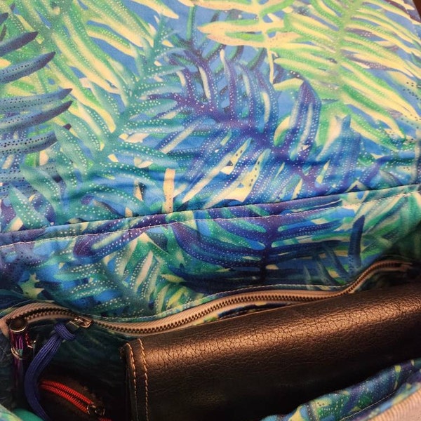 Fishtail Palms Tote With Leather Handles - Etsy