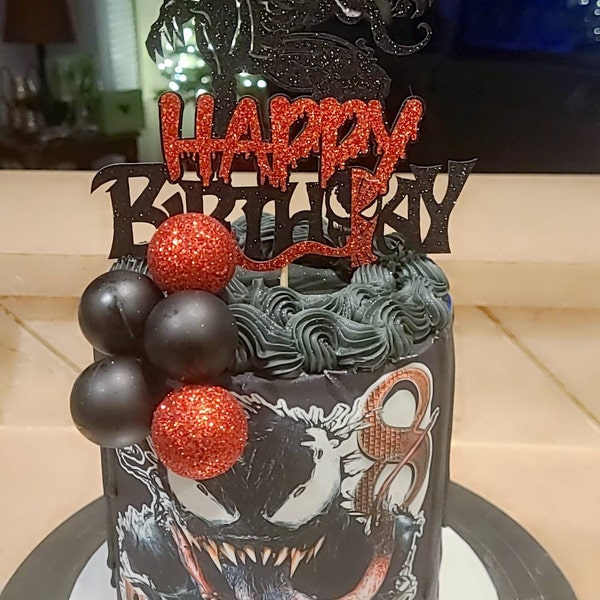 Printable Venom Cake Topper, Venom Birthday Party Cake Topper,venom ...
