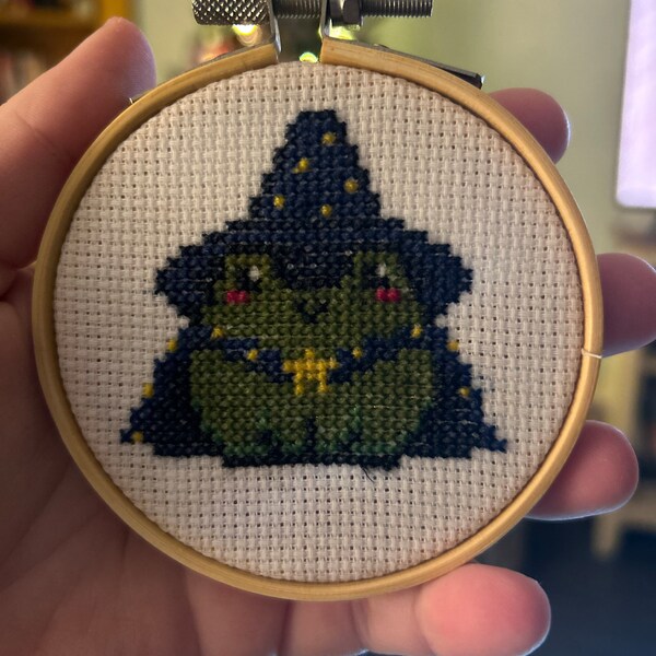 Wizard Frog Cross Stitch Pattern - Wizard Frog Cross Stitch - Cross ...