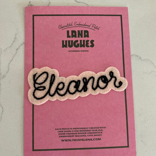 Custom Chainstitch Embroidered Name Patch, 'your Name' | Black, Green ...