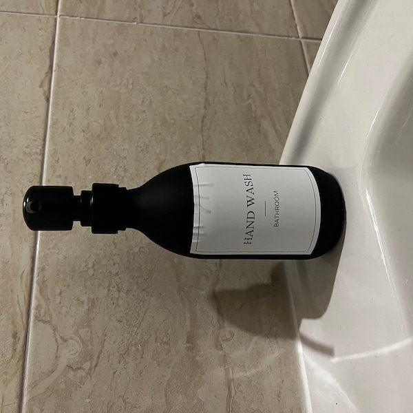 Matte Black Glass Soap Dispenser - Refillable Coloured Bottle With ...