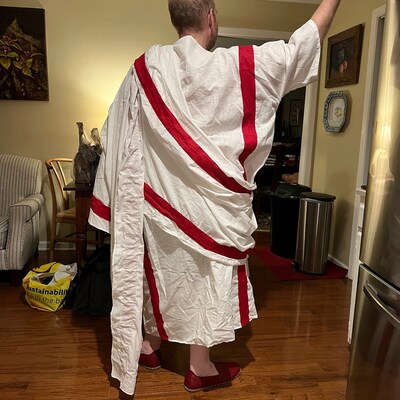Men's Ancient Roman Senate White Linen Costume Toga for Re-enactment ...