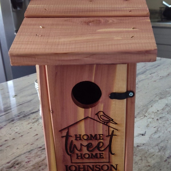 Personalized Bird House, Custom Cedar Bird House, Unique Closing Gift ...