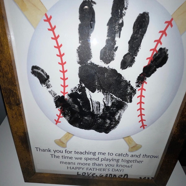 Father's Day Gift, Handprint Art Project for Kids, Baseball Dad Gift ...