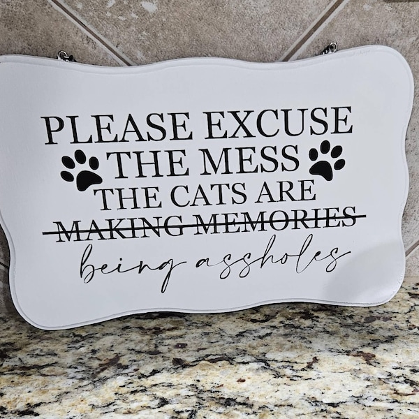 Cat Definition Wood Sign, Stained Wood Cat Sign, Cat Themed Decorations ...