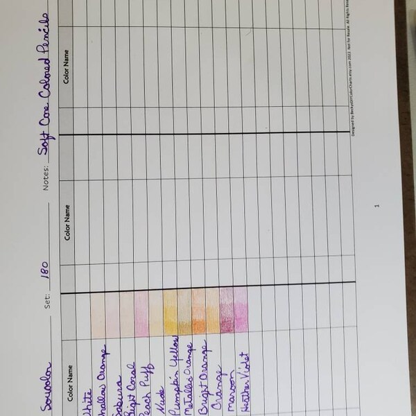 180 Colors - 3 Pages - DIY Blank Color Chart /swatch Sheet - Digital ...