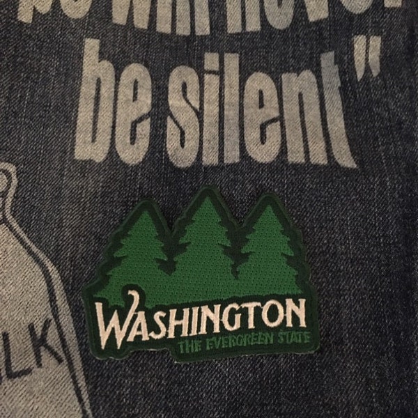 Washington Evergreen State Embroidered Patch, Tree Iron-on Patch, WA ...
