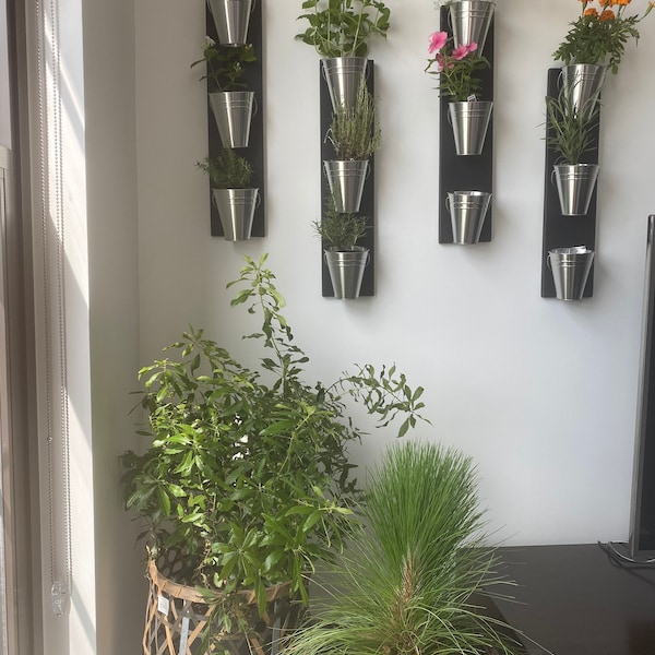 Indoor Wall Planter Horizontal Mount (one Row of 3 Pots) - Etsy