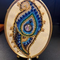 Bead Embroidery Kit on Art Canvas Cheshire Cat. Abris Art DIY Beadwork ...