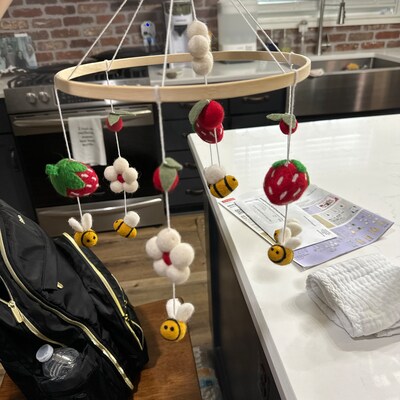 Bee Mobile/ Ladybug Mobile/ Baby Girl Mobile/ Baby Mobile/ Handmade ...