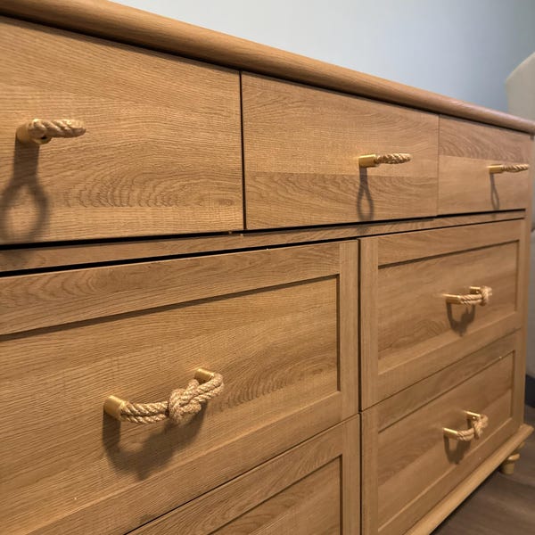 Nautical İnfinity Knot, Drawer Pulls - Brass & Rope Drawer Pulls ...